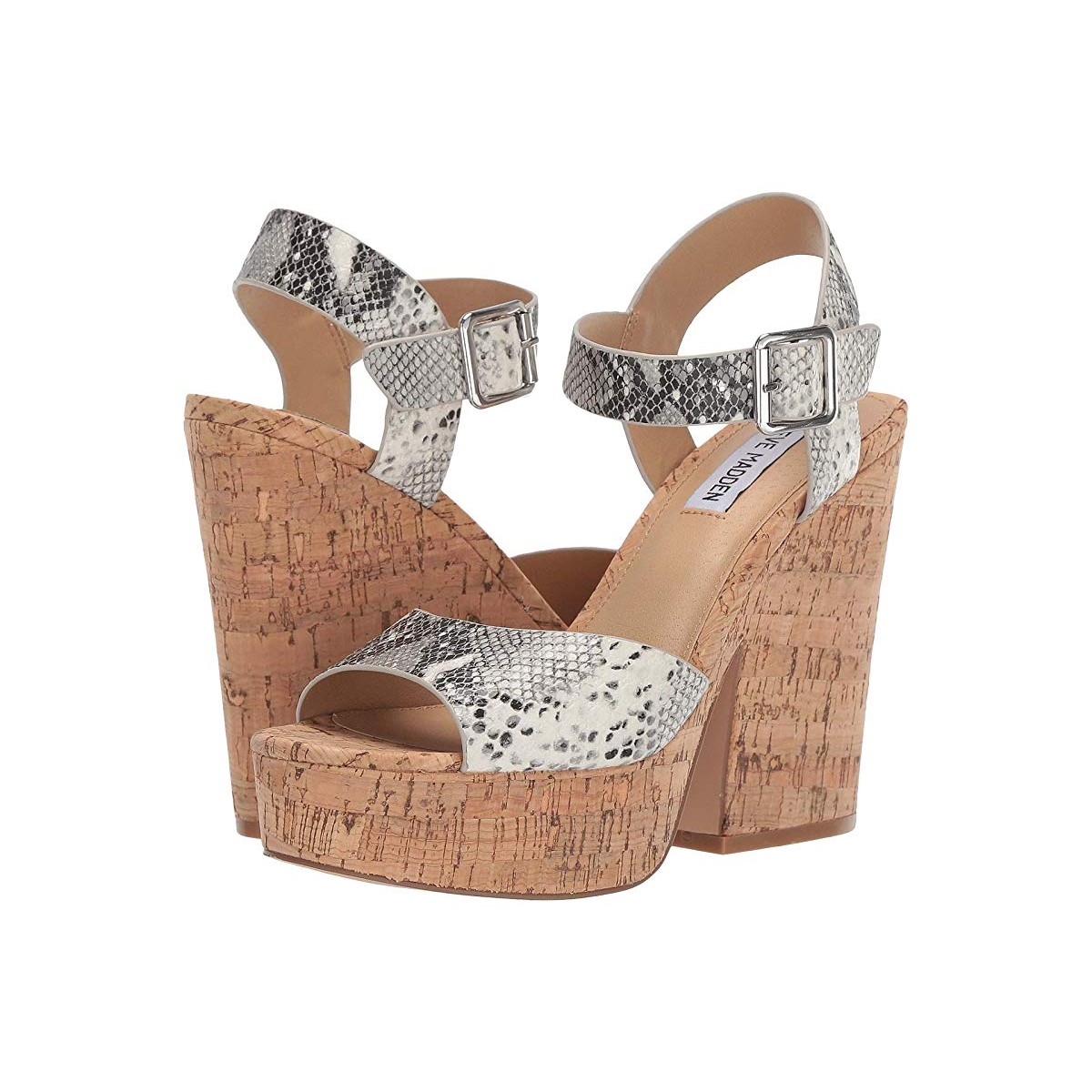 Босоножки Steve Madden Jess Cork Wedge Snake, 38.5 (255 мм) (10408940 ...