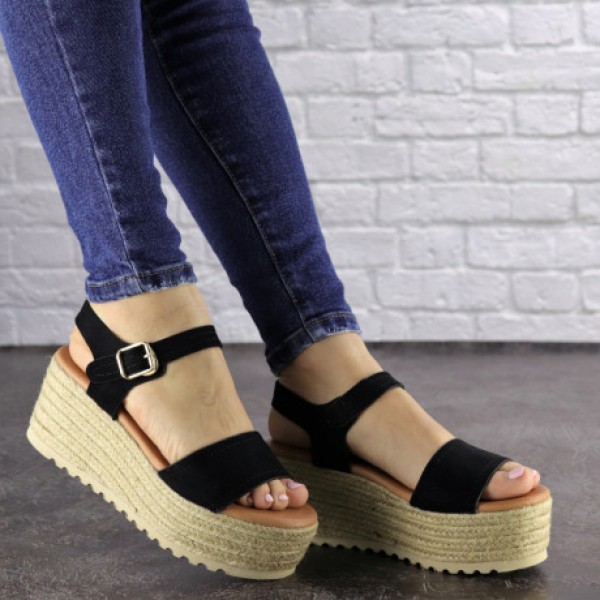 Женские черные босоножки на танкетке Fashion Felix 1560 37 - 24 см от ...