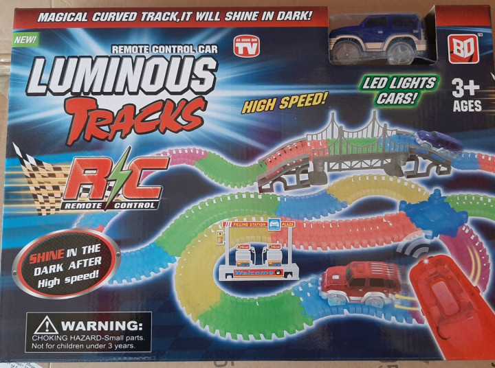 Автотрек Luminous track светится в темноте, радиоуправляемый машинка ...
