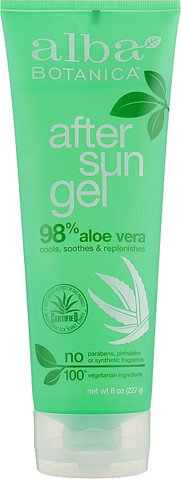 Успокаивающий гель после солнца Alba Botanica с 98% алоэ вера 227 г ...