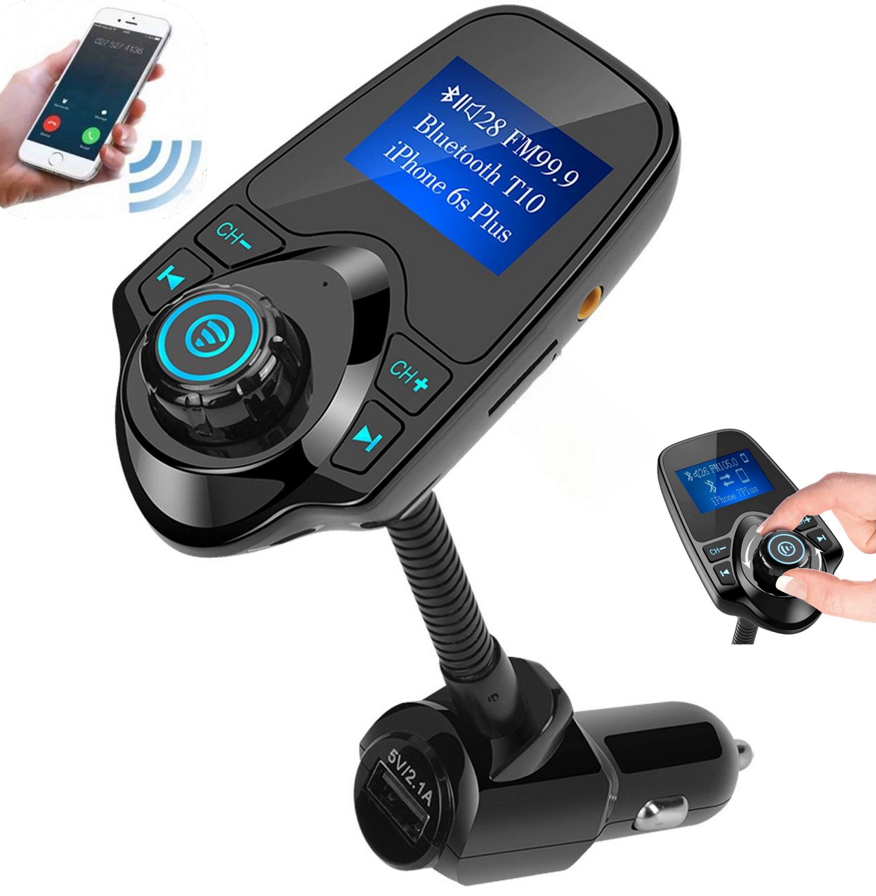 Автомобильный FM трансмиттер модулятор от прикуривателя Bluetooth ...
