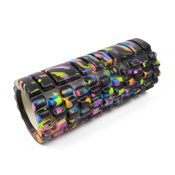 Массажный ролик EasyFit Grid Roller v1.1 Multi 33 см черный для фитнеса ...