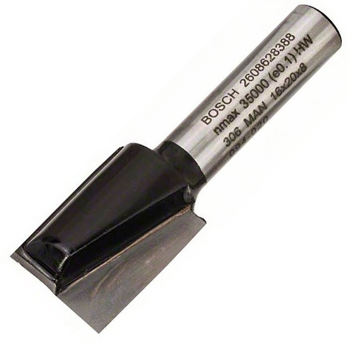 Фреза пазовая Bosch с двумя лезвиями, 8 мм, 16х20х51 мм (2608628388 ...