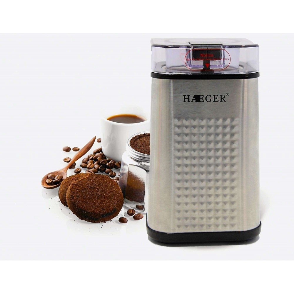 Кофемолка HAEGER HG-7111 Электрическая мощная 300 Вт. ножевая кофемолка ...
