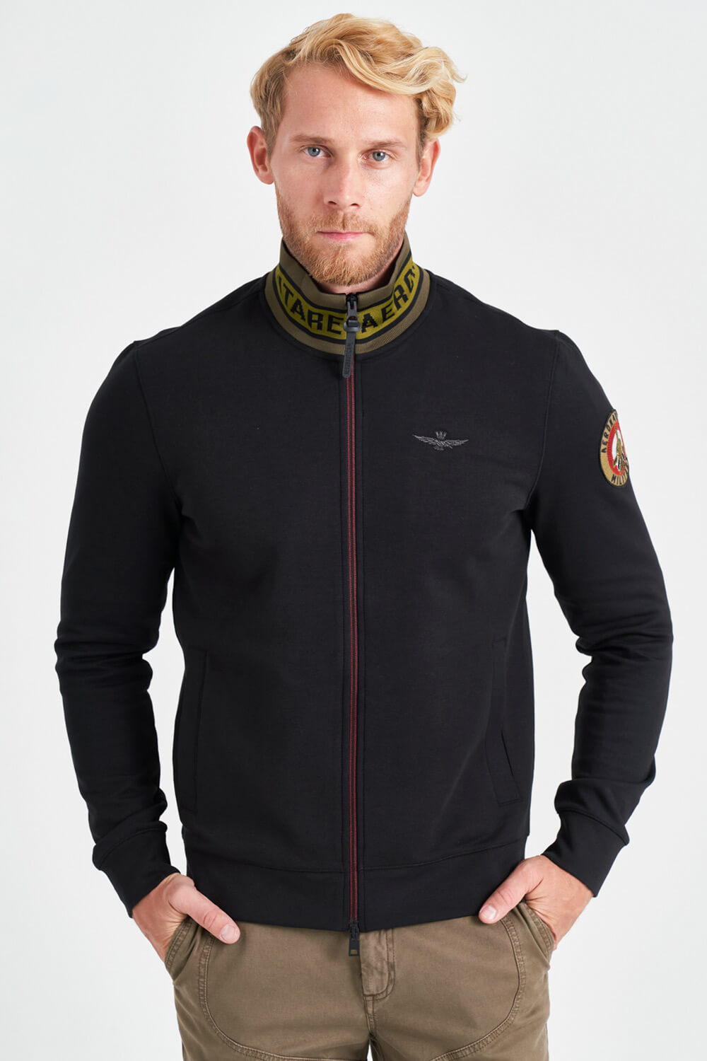 Черная кофта на молнии Aeronautica Militare 4375 XXXL от продавца ...