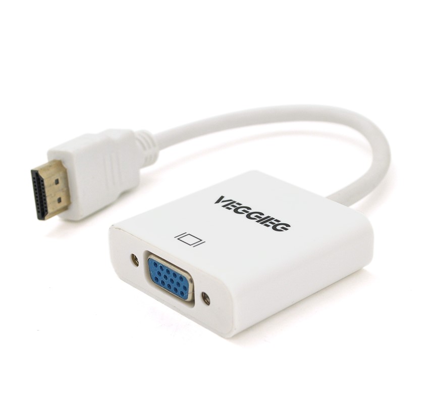 Конвертор-переходник HDMI (папа) на VGA (мама) VEGGIEG H-V1W 25cm White ...