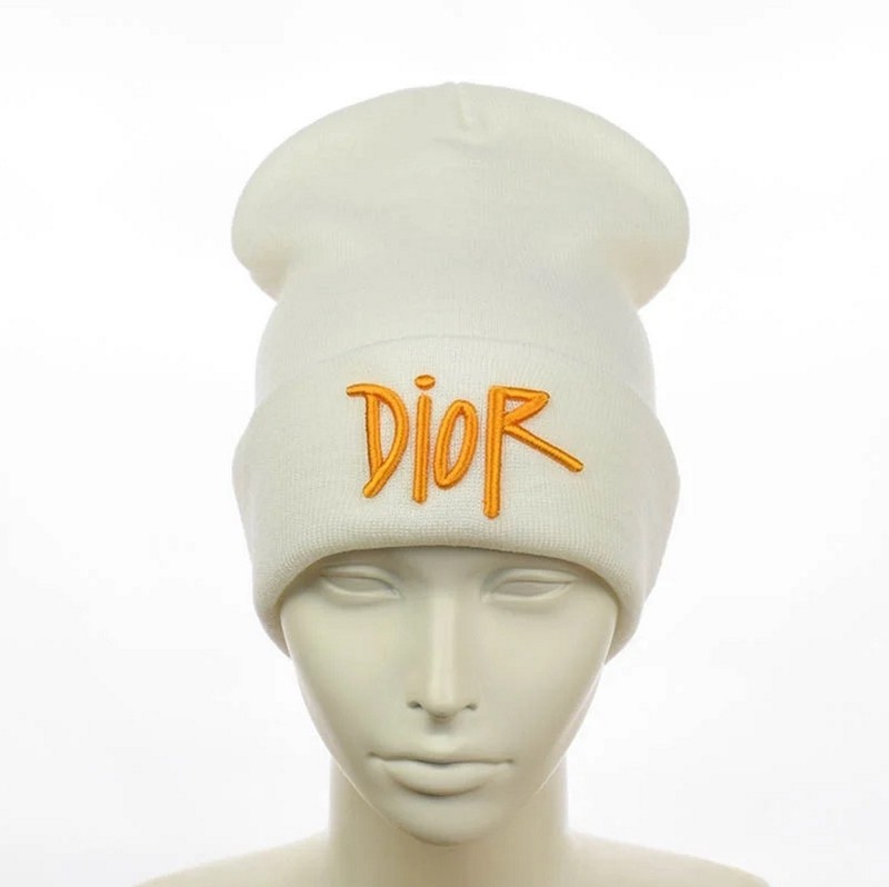 Шапка STD "Dior" Белая, молодежная шапка-лопата с отворотом від ...