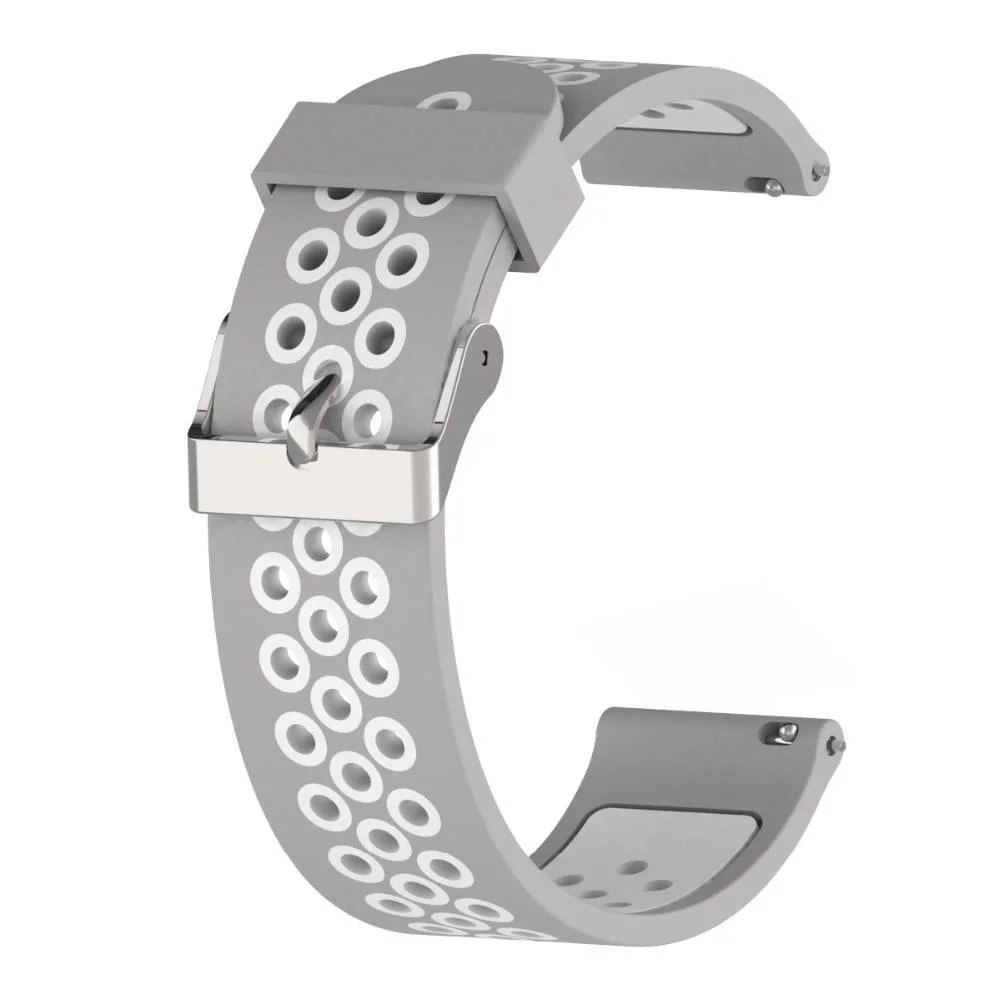 Ремешок SmartWatch для Самсунг Вотч 46 мм силиконовый 22 мм Gray-White ...