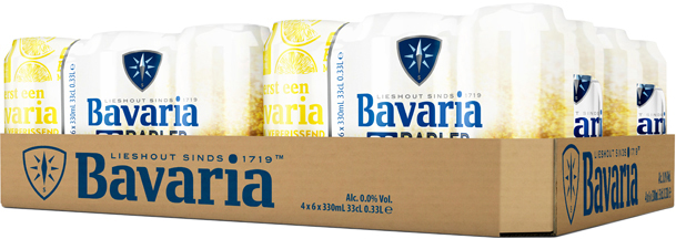 Упаковка пива Bavaria Radler Lemon светлое фильтрованное 0% 0.33 л x 24 ...