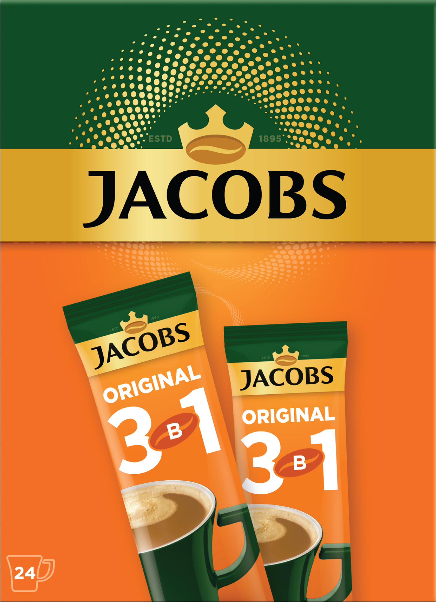 Кавовий напій Jacobs 3 in 1 Original 24 x 12 г (4820206290465 ...