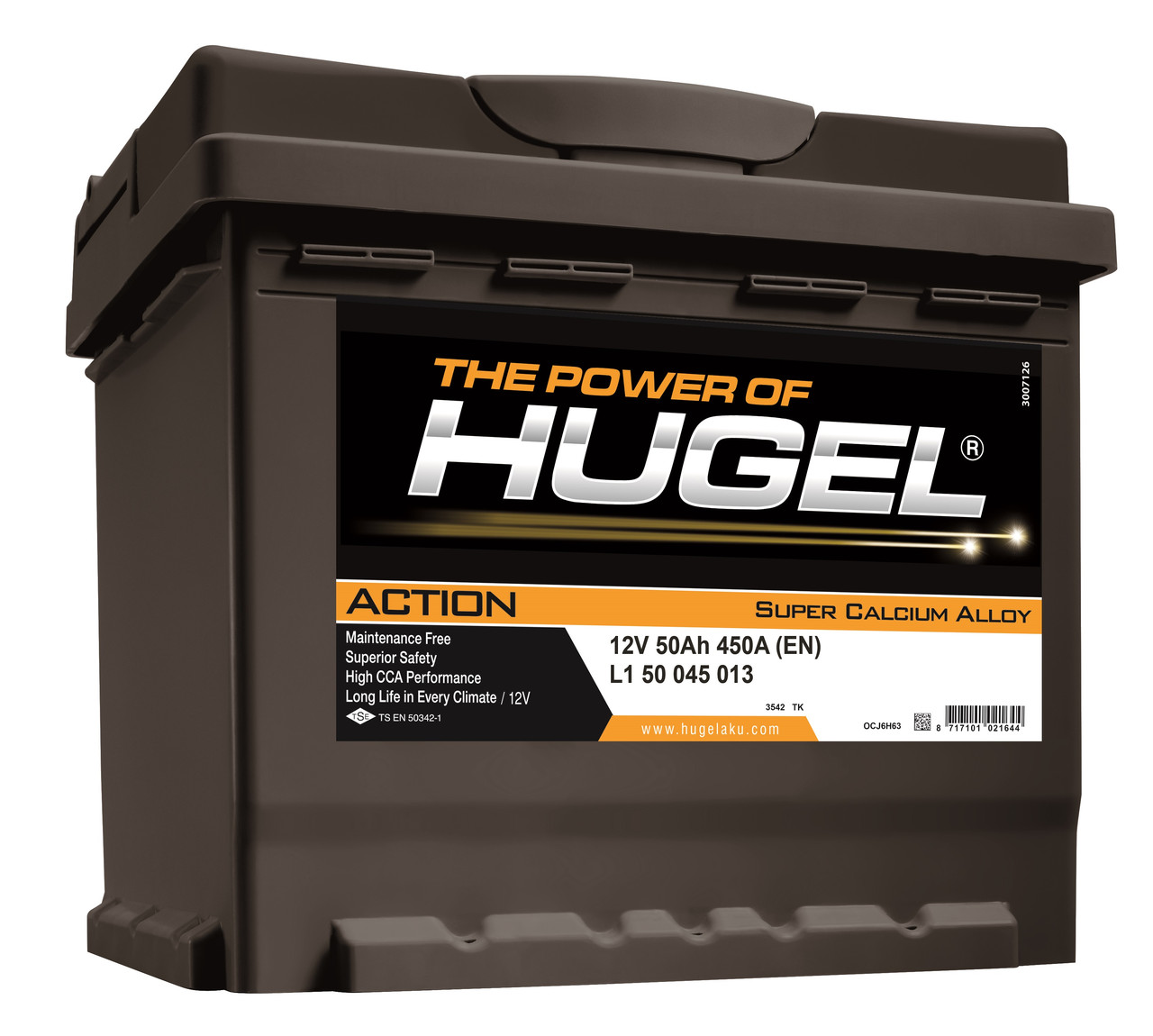 Автомобильный аккумулятор Hugel Action 50Ah - 450А ( Euro плюс справа ...