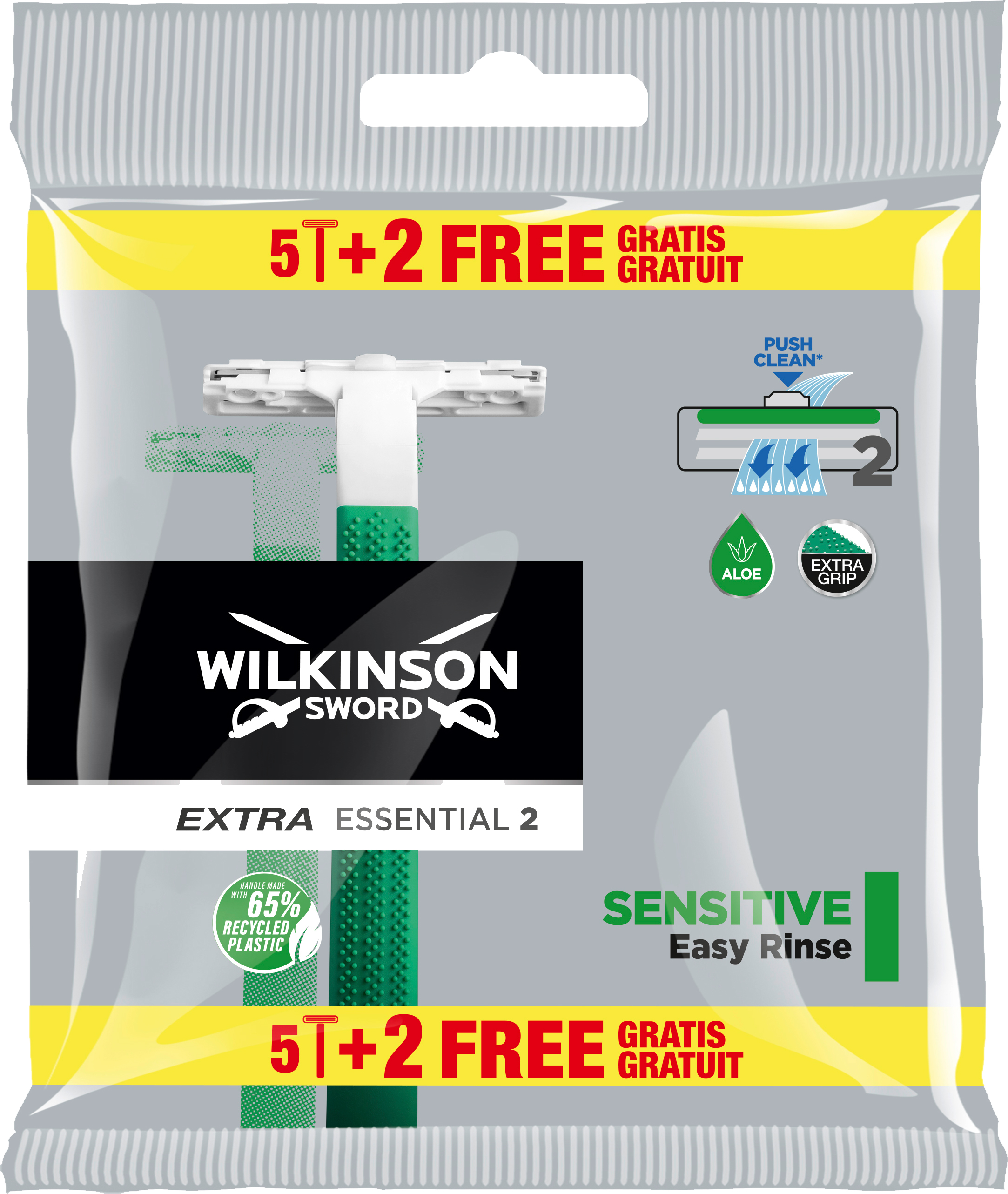 Одноразовые станки Wilkinson Sword Extra 2 Essential Sensitive 5+2шт ...