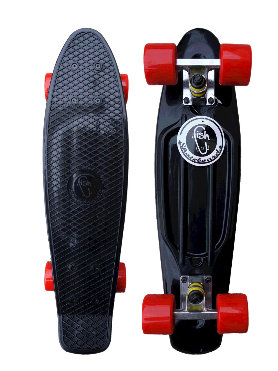 Скейт Пенни Борд Penny Fish Skateboards 22" Черный, красные колеса ...