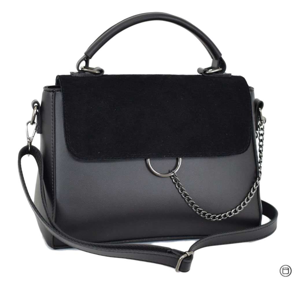 Жіноча сумочка Lucherino 669 чорний замш низькі ціни кредит оплата частинами в інтернет