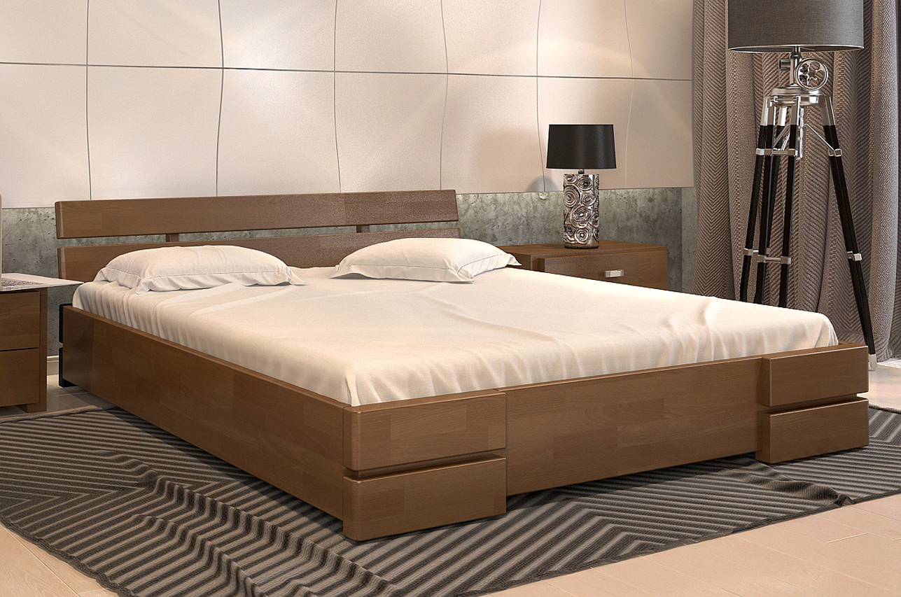 Кровать двуспальная Arbor Drev 180x200 Дали дерево сосна Орех – фото ...
