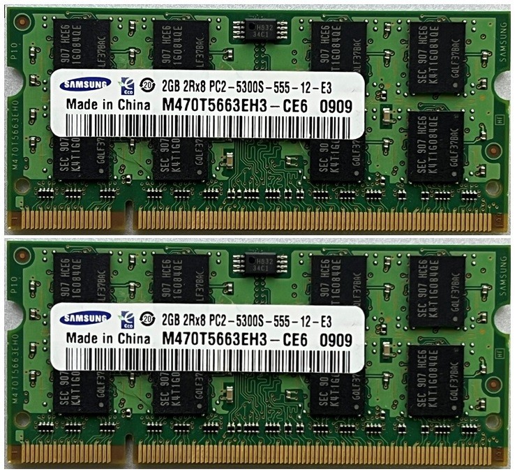 Оперативная память Samsung SoDimm 4Gb (2*2Gb) DDR2 667MHz PC2-5300 CL5 ...