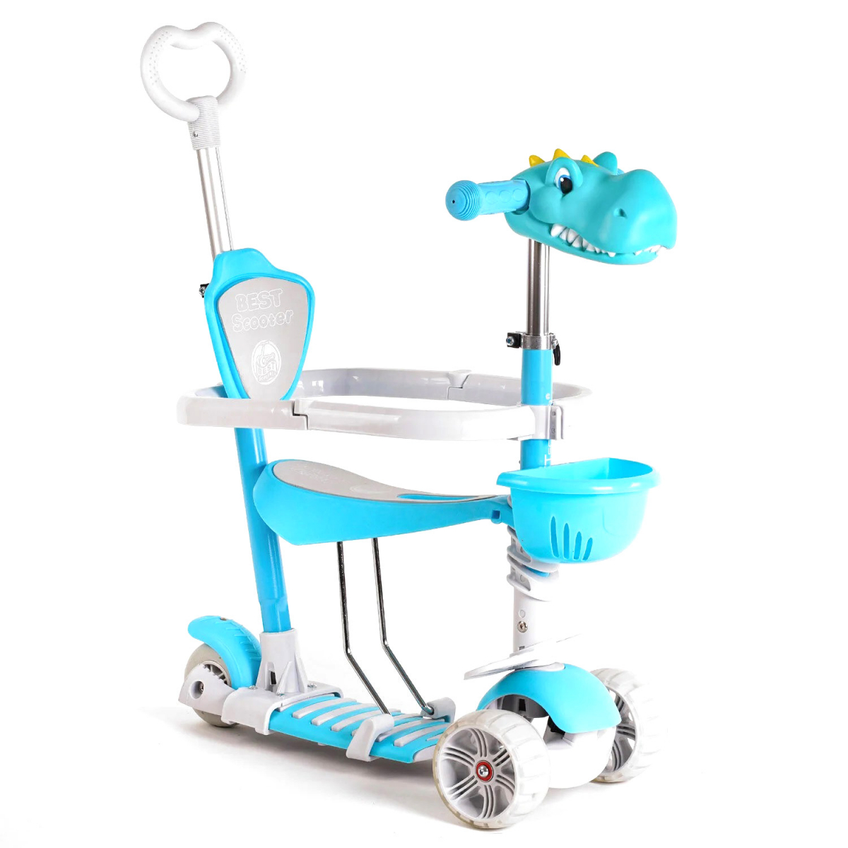 Детский трехколесный самокат Best Scooter S-81077 5 в 1 с сиденьем ...