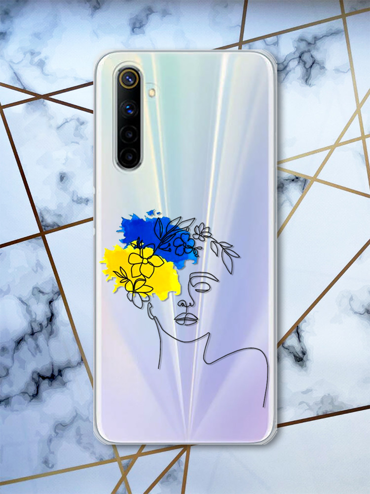 Прозорий чохол на Realme 6 патріотичний дизайн Українка Арт принт 3 ...