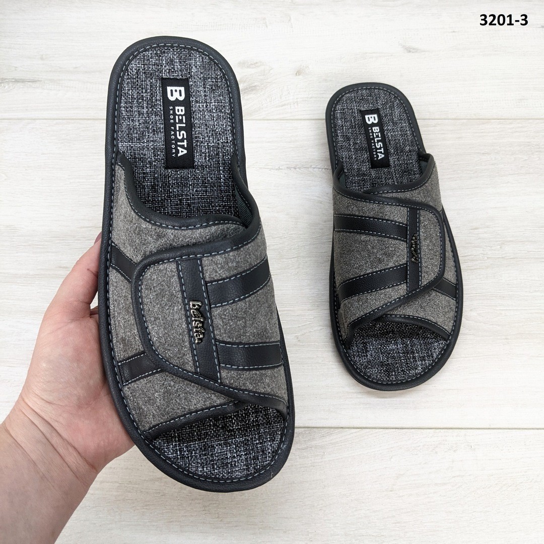 Капці чоловічі кімнатні Белста сірі на липучці 43 р 28 см 3201 3 від продавця Lamin в