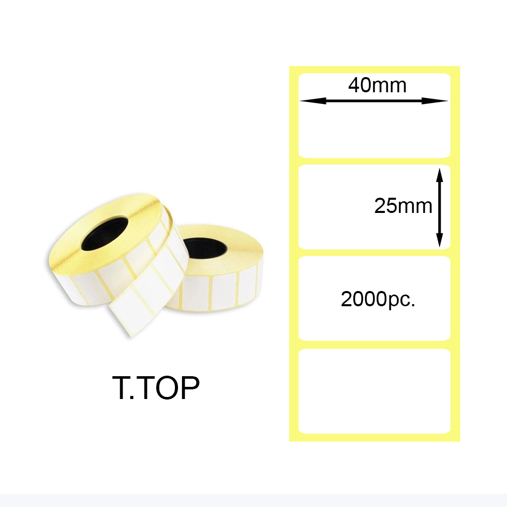 Термоэтикетка 40x25mm 2000pc. Т.ТОП (T.TOP Thermal Labels) – фото ...