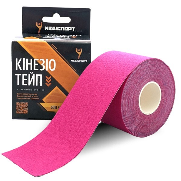 Кинезио тейп Медиспорт 5 см х 5 м розовый от продавца: Реабілітація та ...