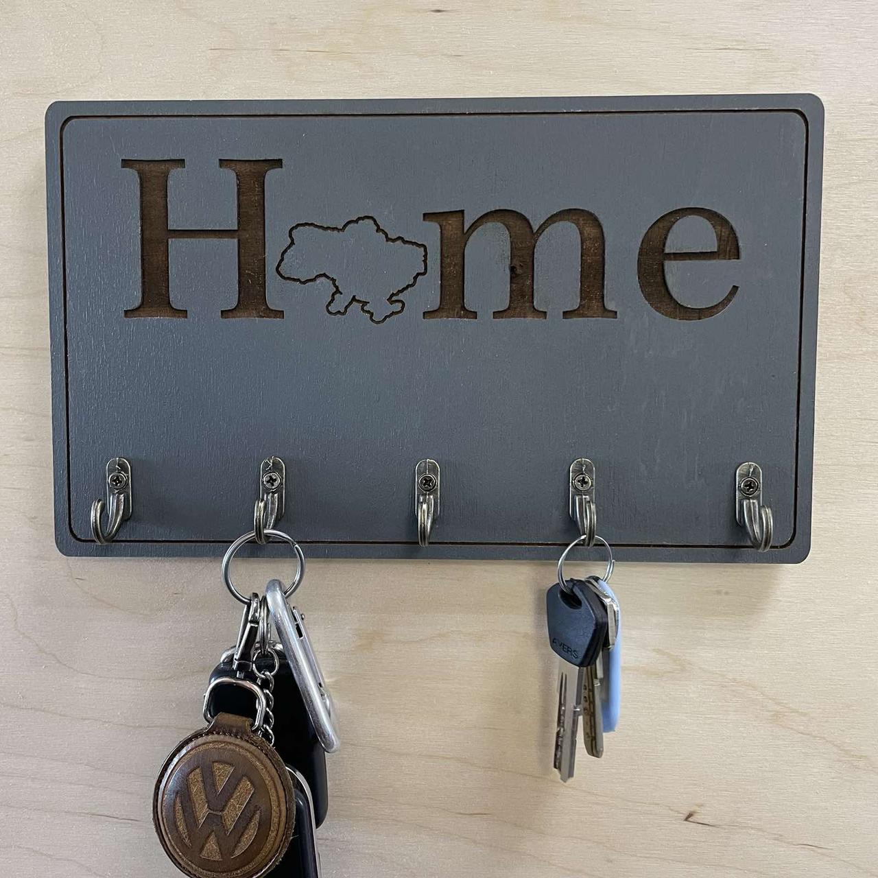 Ключниця настінна «home на 5 гачків Сіра фото отзывы характеристики в интернет магазине