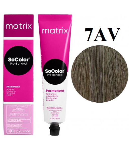 Стойкая крем-краска Matrix Socolor beauty 7AV Блондин пепельно ...