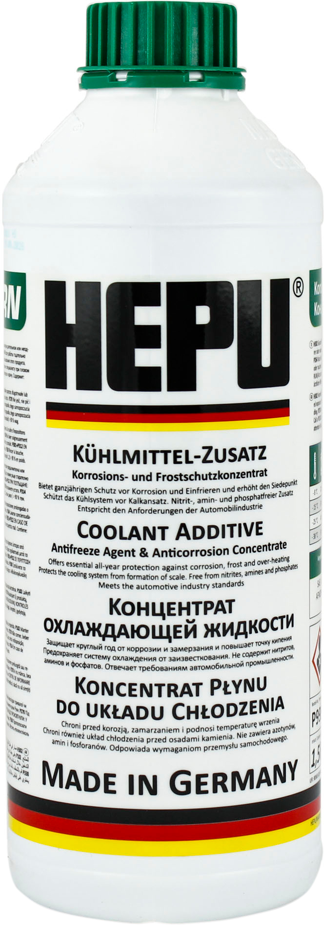 Жидкость охлаждающая HEPU концентрат Antifreeze G11 зеленая 1.5 л (P999 ...