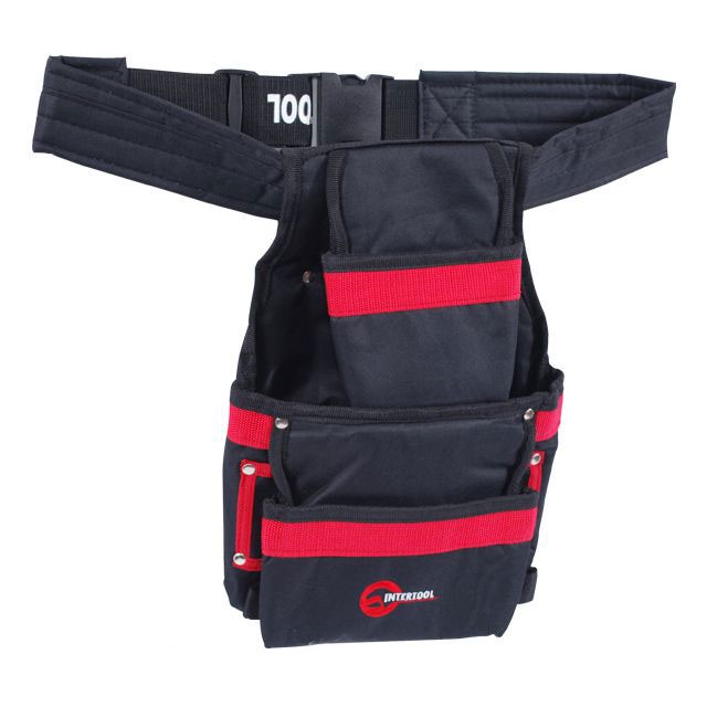 Сумка поясна слюсарно-будівельна, 3 кишені, поліестер INTERTOOL SP-1014 – низкие цены, кредит ...