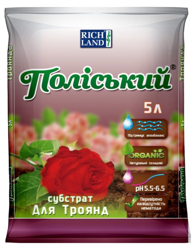 Субстрат Полесский для роз, 5 л. (Rich Land) – фото, отзывы ...