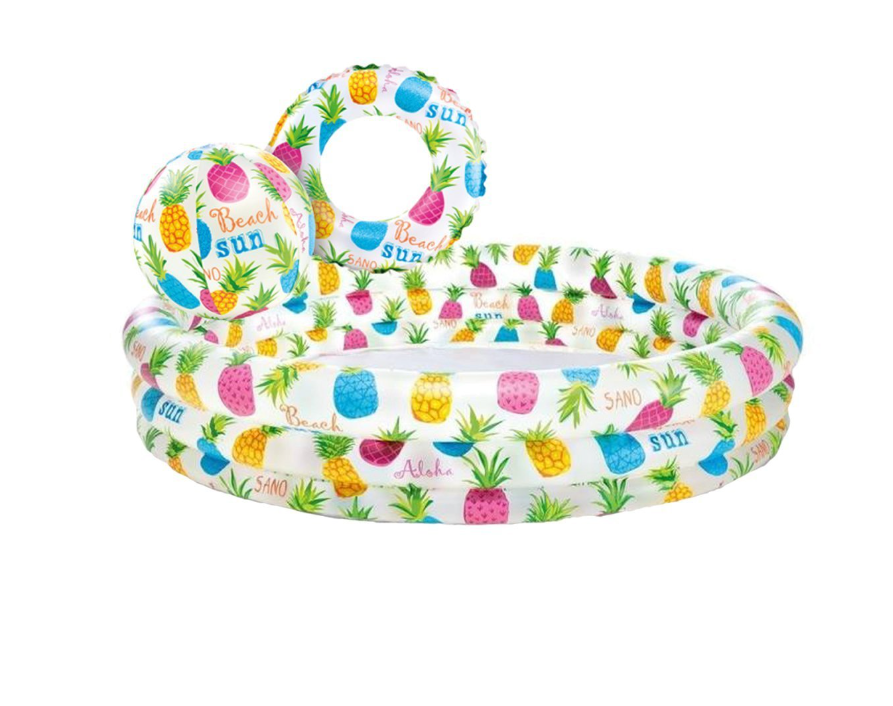 Детский надувной бассейн Intex 59469 «Ананас» 132х28 см 248 л с мячиком ...