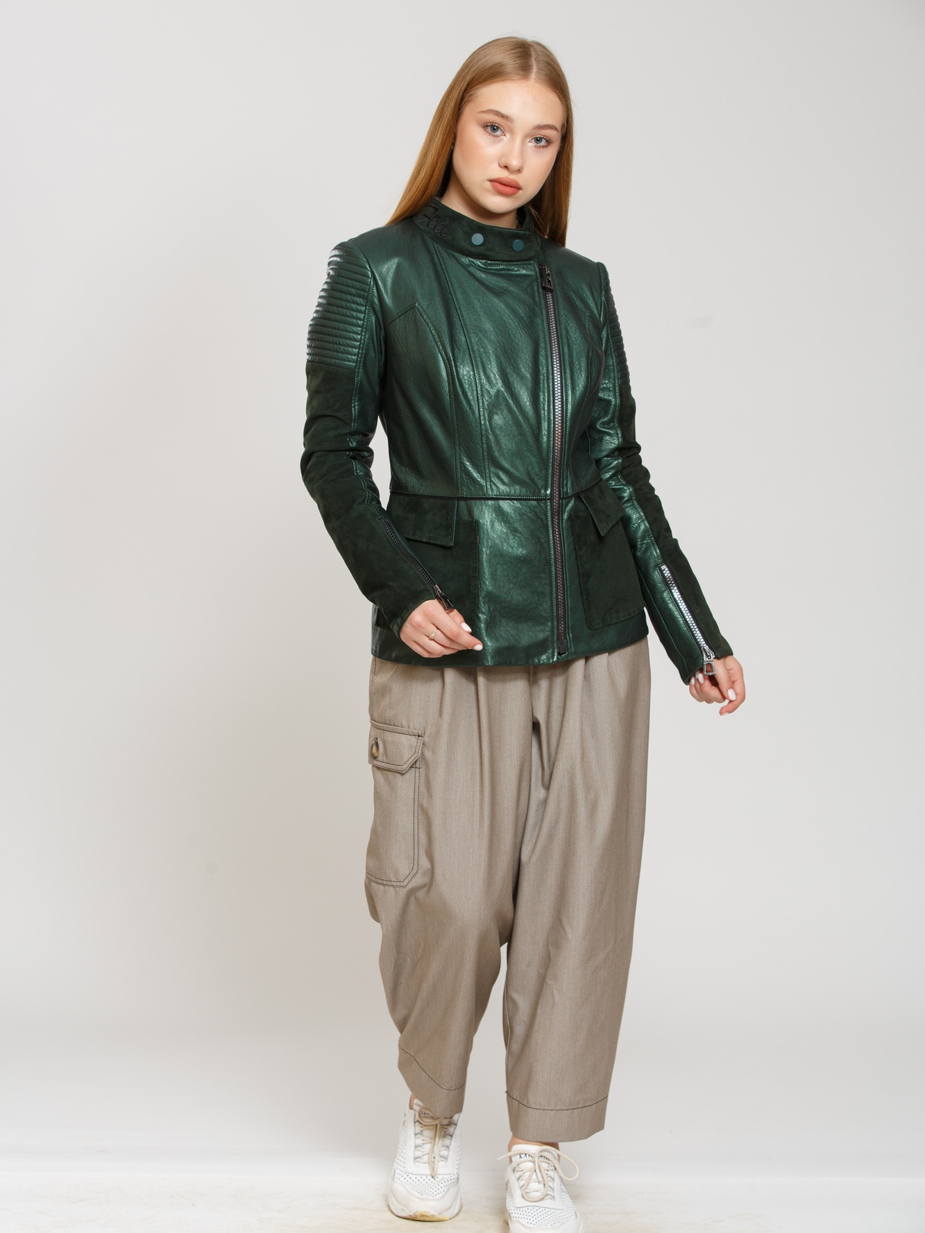 Куртка кожаная Donna Bacconi 21-2605 34 Зеленая (NS2000000574004) – в ...