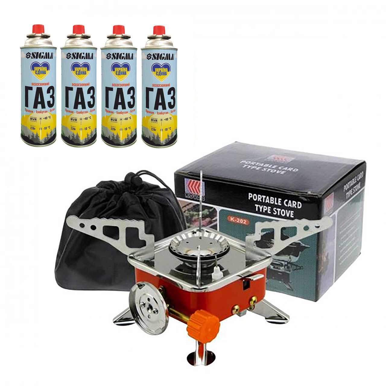 Портативний газовий пальник Kovar ZT-202 portable card type stove ...