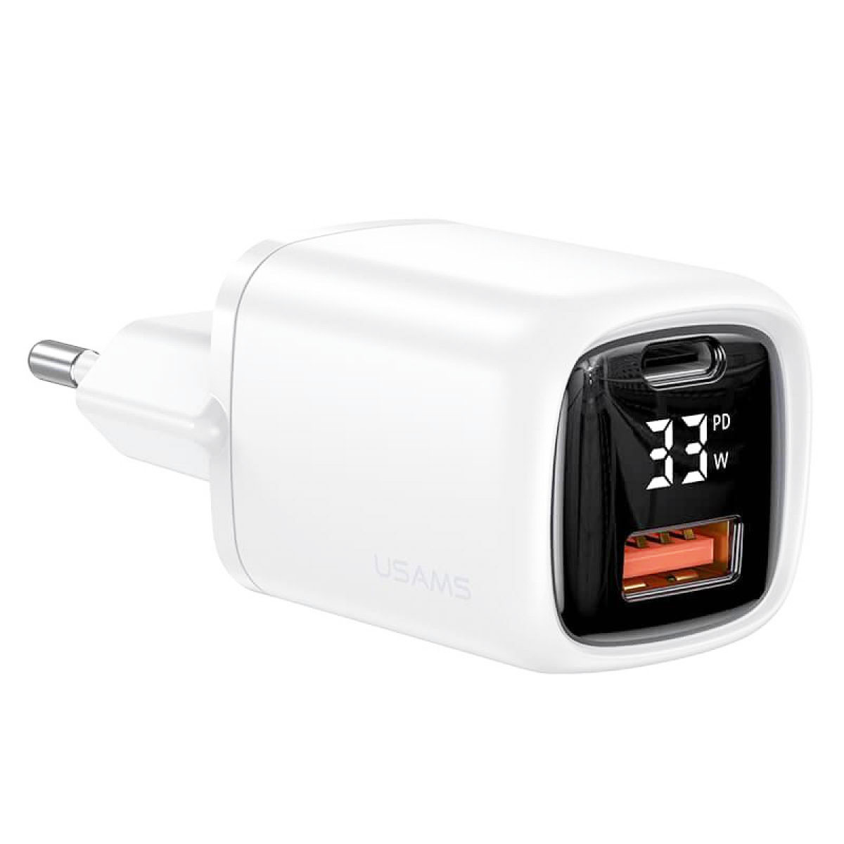 Адаптер мережевий USAMS Digital Display CC152 T46 USB, Type-C, 33W, QC ...