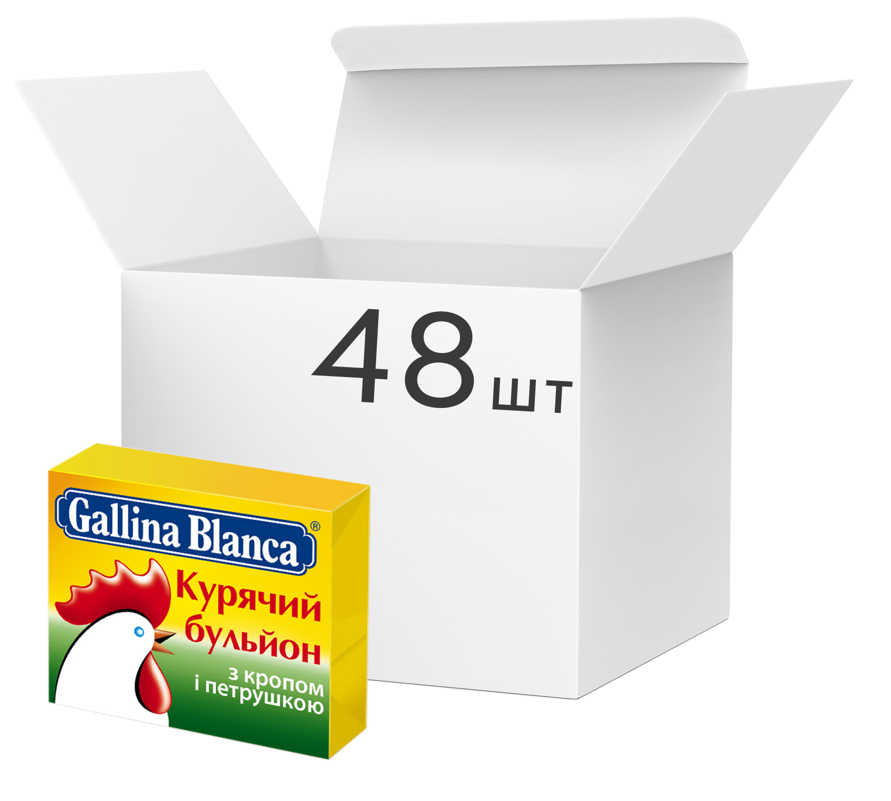 Упаковка приправы Gallina Blanca Бульон куриный с укропом и петрушкой ...