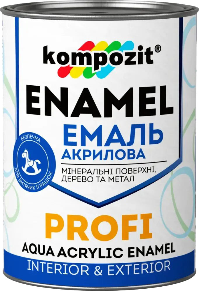 Эмаль акриловая Kompozit Profi 0.8 л Белая шелковисто-матовая ...