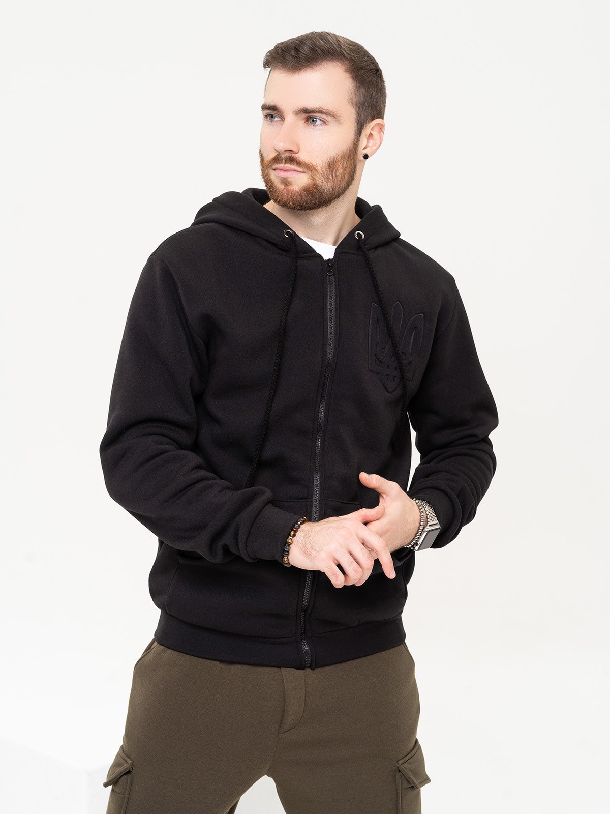 Толстовка на молнии мужская ISSA PLUS GN-506 XXL Черная ...