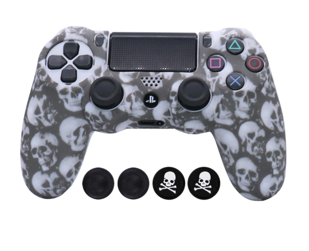 Силіконовий чохол Rolan для геймпада Dualshock 4 / PS4 / Skull-Grey ...
