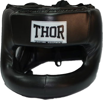 Боксерский шлем Thor NOSE PROTECTION 707 L кожа Черный (2124137100148 ...