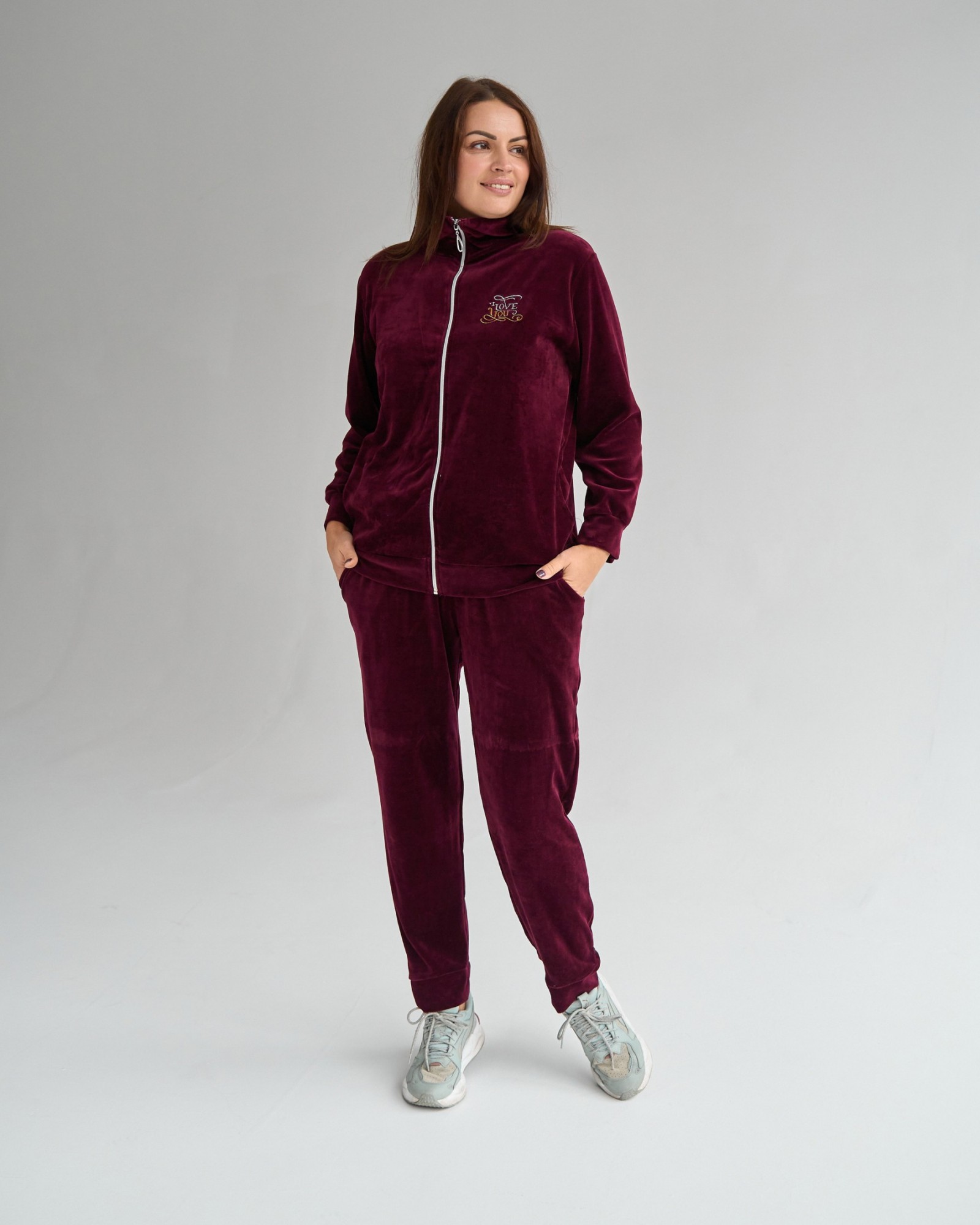 Комплект женский cо штанами велюровый Nicoletta LOVE YOU 2XL 87917c 3XL ...