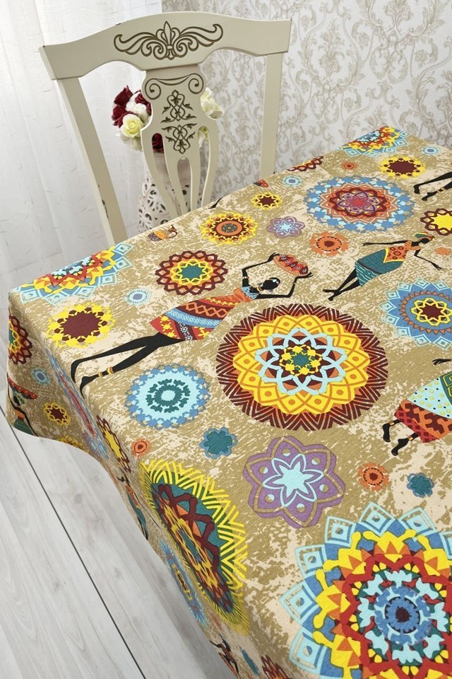 Водоотталкивающая скатерть на стол TouchableLinen 1 шт 100 см (круглая ...
