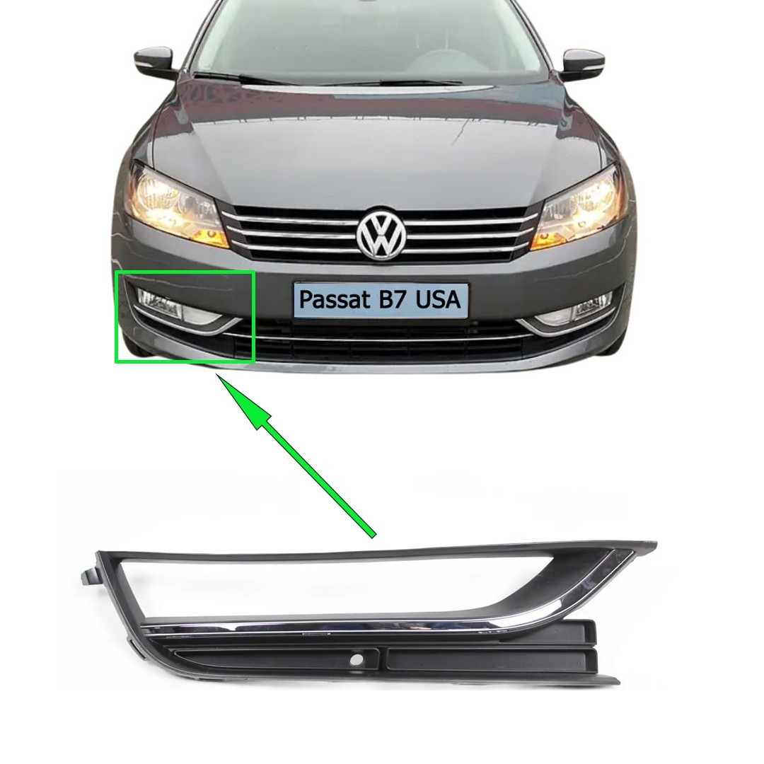 Нижня решітка для ПТФ бампера права Фольксваген Пасат Volkswagen Passat ...