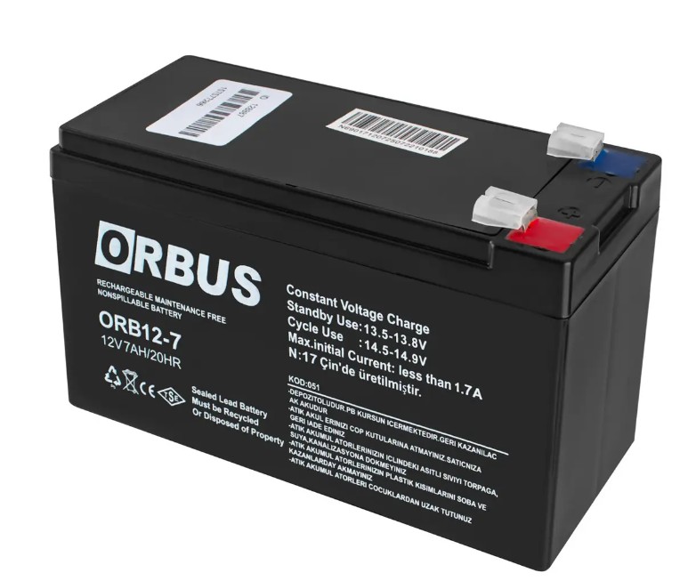 Аккумуляторна батарея 12v 7Ah (12В 7А) (12 вольт 7 ампер) ORBUS OR1270 ...
