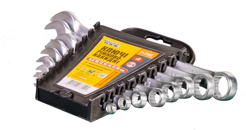 Набор ключей рожково-накидных Mastertool 6/8/10/12/13/14/17/19 мм, 8 шт (71-2108) – фото, отзывы ...