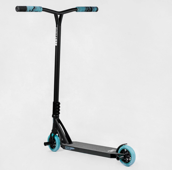 Трюковой самокат бирюзовый Best Scooter FEAR SCS система пеги ...