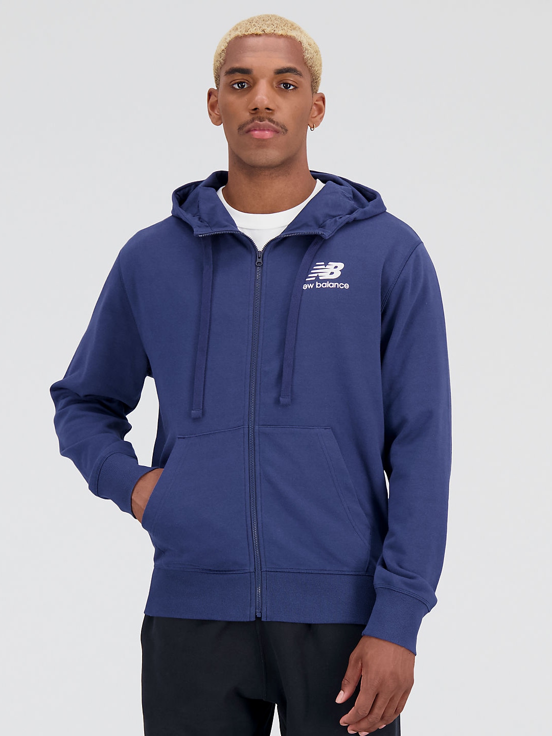 Толстовка New Balance Essentials Stacked Logo FZ MJ31536NNY M Темно ...