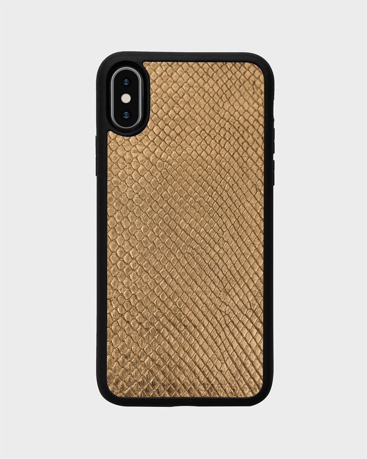 Чехол Kartell из кожи питона с мелкими чешуйками для iPhone XS Золотой ...