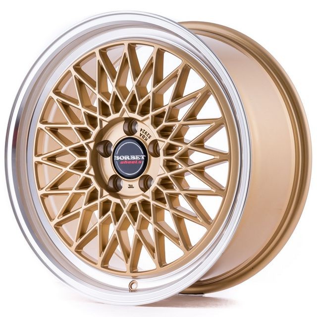 Литые диски Borbet B R17 W7 PCD4x100 ET38 DIA64.1 (gold rim polished ...