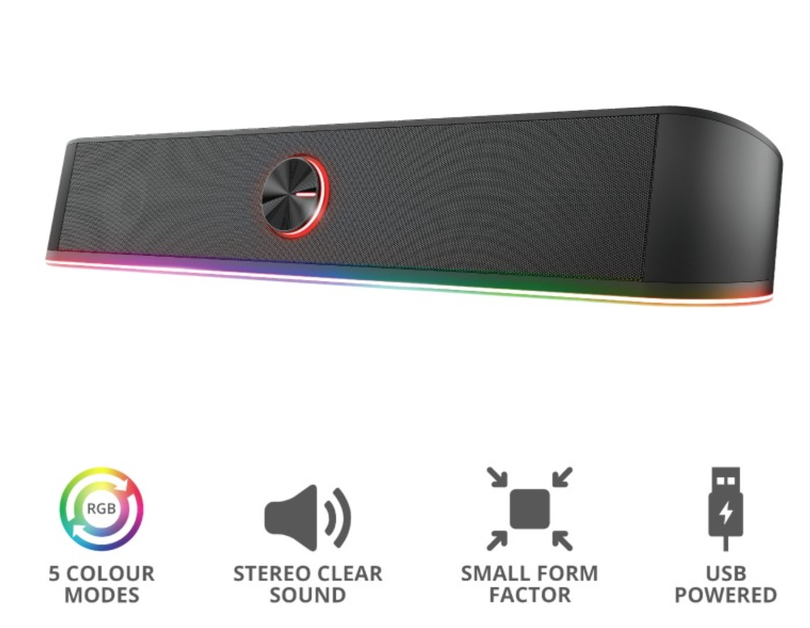 Компьютерная колонка Trust GXT 619 Thorne RGB Illuminated, саундбар для ...