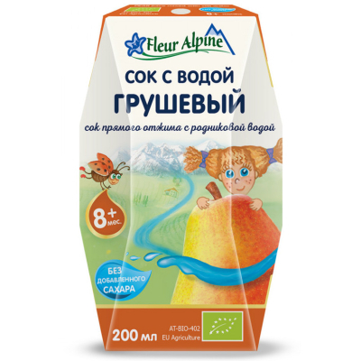 Сок детский Fleur Alpine Грушевый прямого отжима с 8 месяцев 200 мл ...